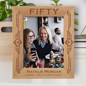 Fifty Happy 50th Birthday Personalized Wooden Frame - Etsy