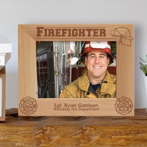 Firefighter Photo Frame, Fireman Picture Frame, Firefighter Christmas ...