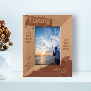 Custom Fishing Picture Frame, Personalized Photo Frame, Engraved Photo ...