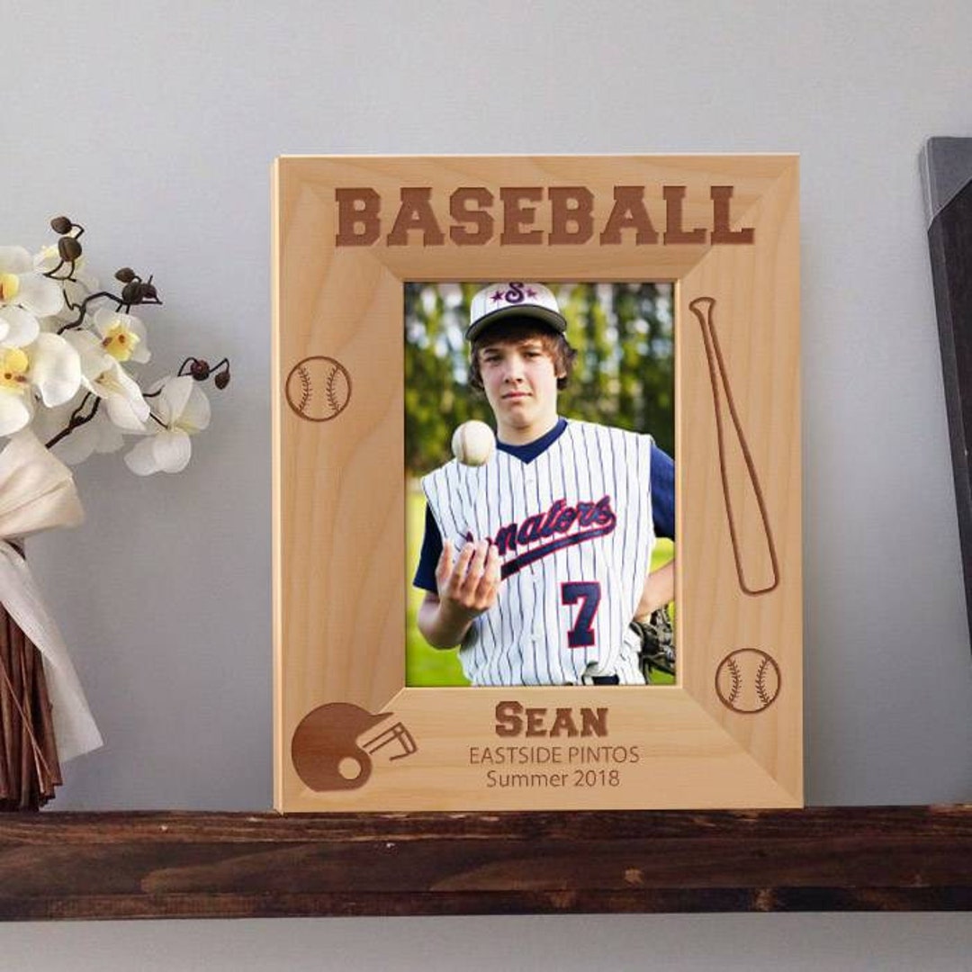 Custom Baseball Picture Frame, Wooden Photo Frame, Personalized Photo ...