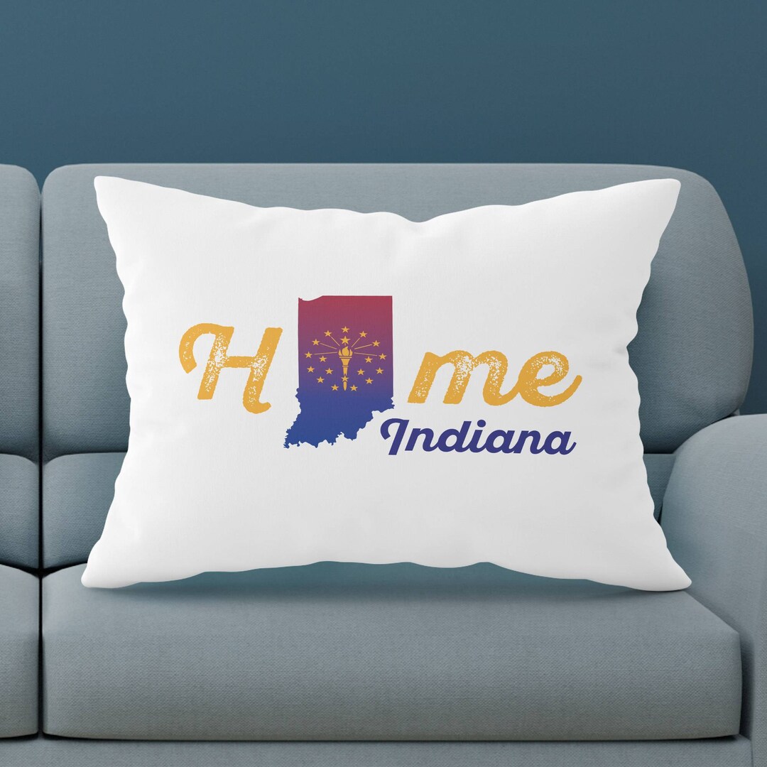 Personalized Indiana US State Map Sign Home Pillow Cover, Customized ...
