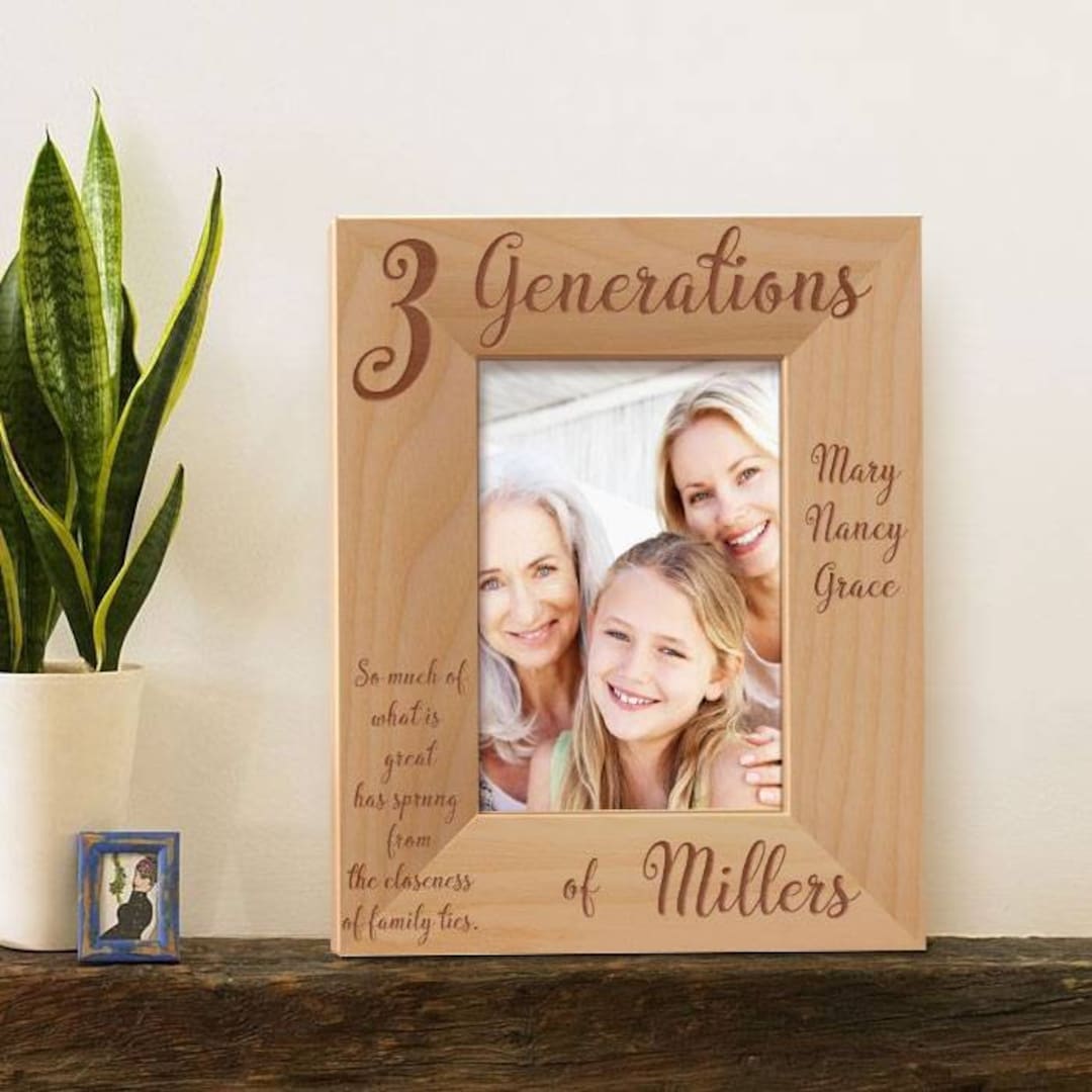 Personalized Family Photo Frame, Custom 3 Generation Picture Frame ...