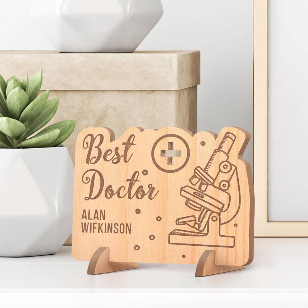 Customized Doctor Card, Personalized Wooden Doctor Sign Card, Engraved ...