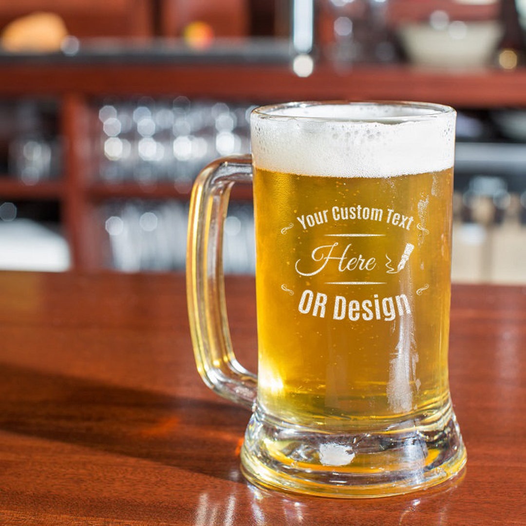 Personalized Beer Mug, Customized Beer Drinking Glass, Monogrammed ...
