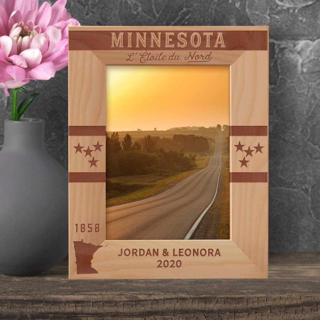 Custom Minnesota State Photo Frame, Unique Engraved Travel Keepsake ...