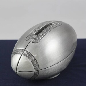 Personalized Piggy Bank, Customized Decorative Pewter Football Piggy ...
