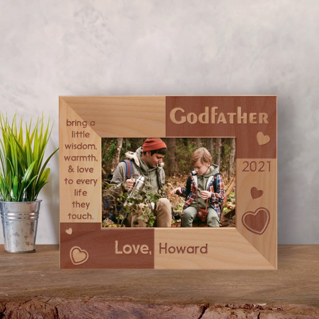 Customized Godfather Picture Frame, Wooden Photo Frame, Personalized ...