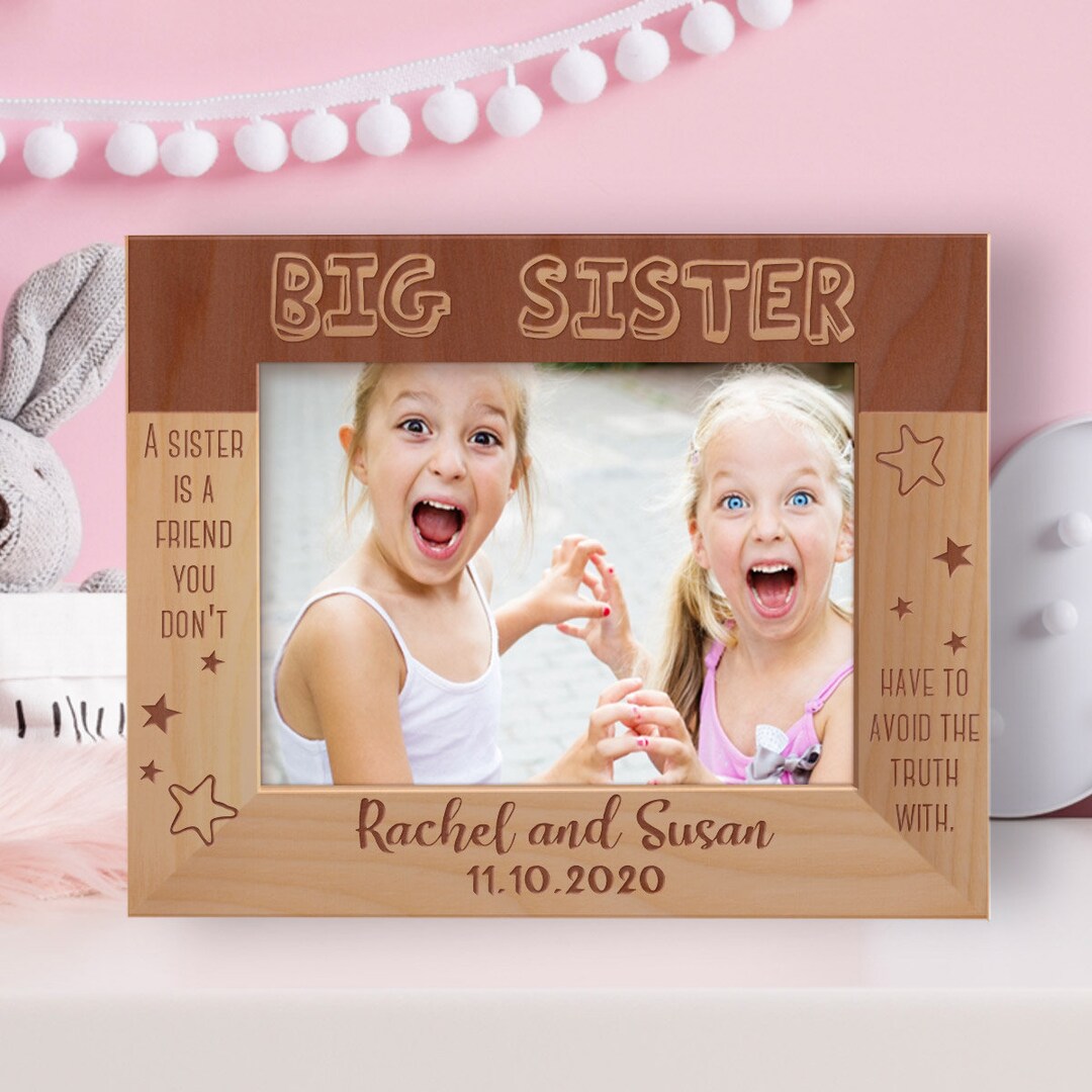 Custom Big Sister Photo Frame, Personalized Photo Frame, Engraved ...