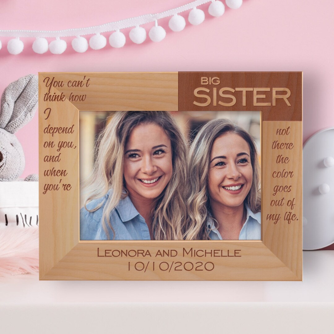 Custom Big Sister Photo Frame, Personalized Sibling Photo Frame ...