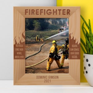 Custom Firefighter Picture Frame, Personalized Firemen Picture Frame ...