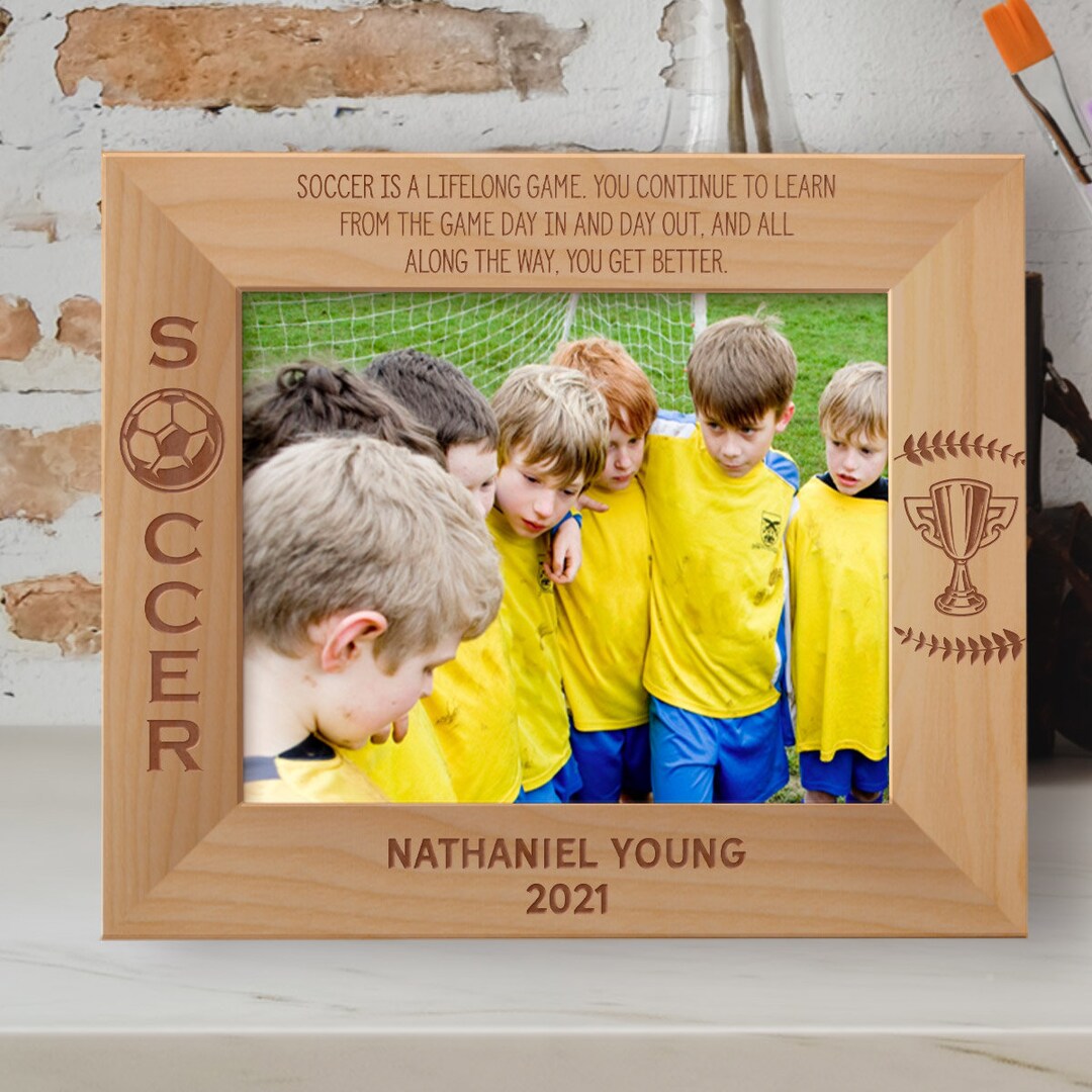 Personalized Soccer Picture Frame, Custom Picture Frame, Wooden Photo ...