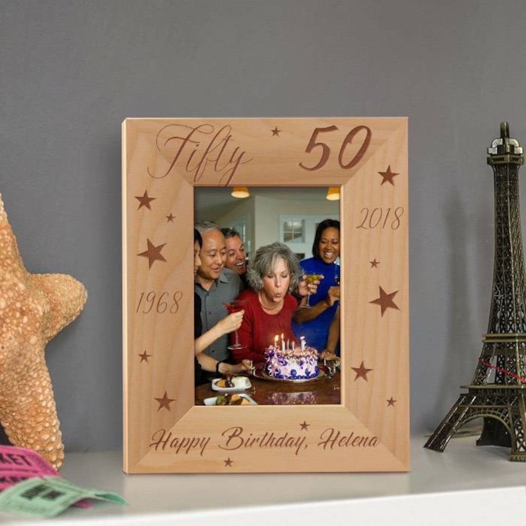Birthday Personalized Picture Frame, Engraved Photo Frame, Happy ...