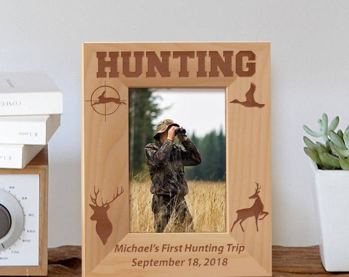 First Hunting Picture Frame, Personalized Picture Frames, Wooden ...