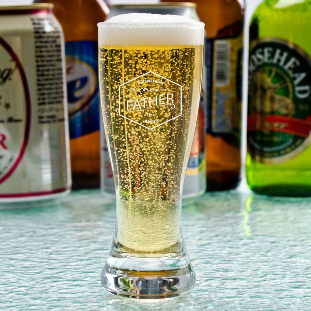 Personalized Beer Glass, Customized Unique Etched Shot Beer Glass ...
