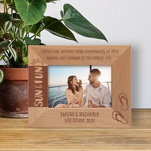 Custom Summer Vacation Picture Frame, Personalized Photo Frame, Wooden ...