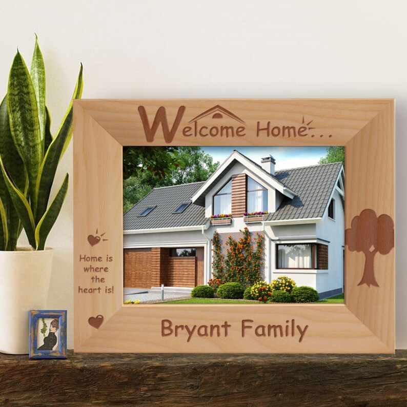 Personalized Family Photo Frame, Home Picture Frame, Home is Where the ...