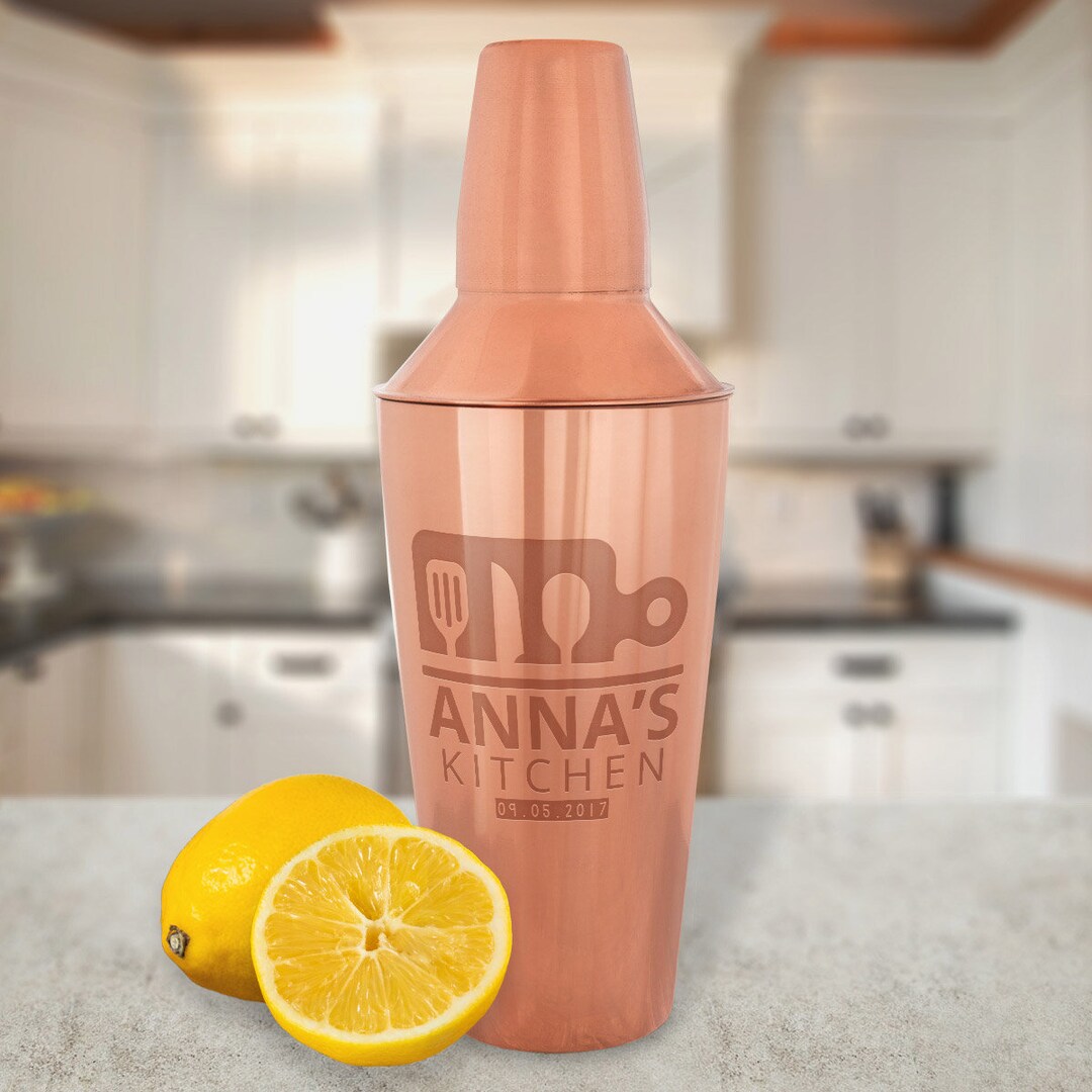 Personalized Kitchen Cocktail Bar Shaker 28 Oz, Custom Made Copper ...