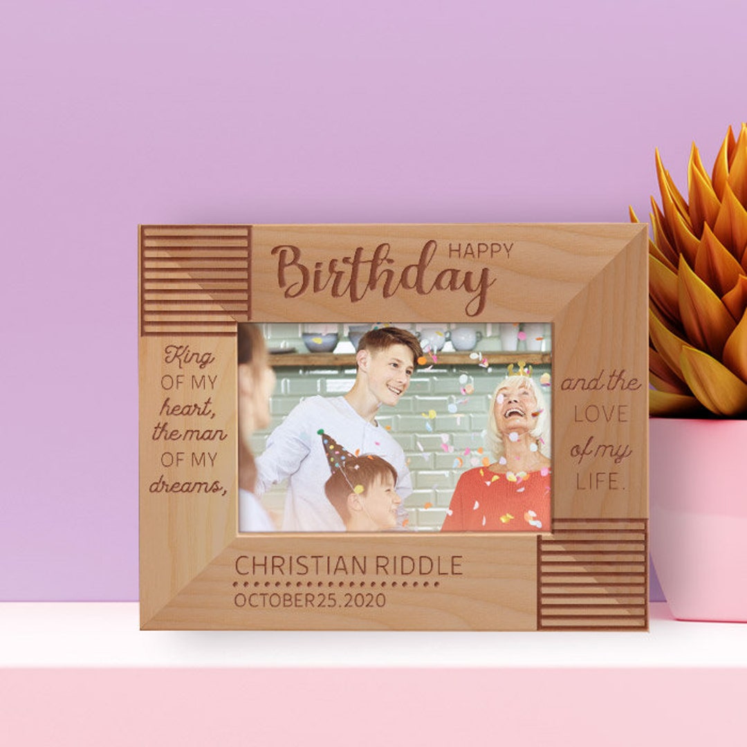 Custom Happy Birthday Photo Frame, Personalized Picture Frame, Engraved ...
