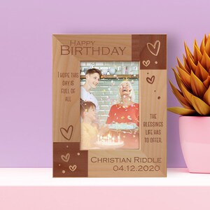 Personalized Happy Birthday Photo Frame, Custom Family Photo Frame ...