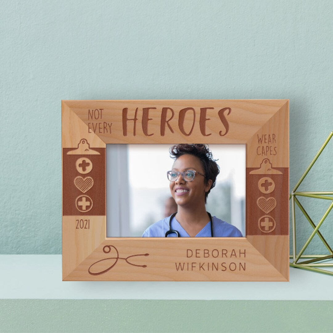 Custom Nurse Photo Frame, Personalized Picture Frame, Wooden Picture ...