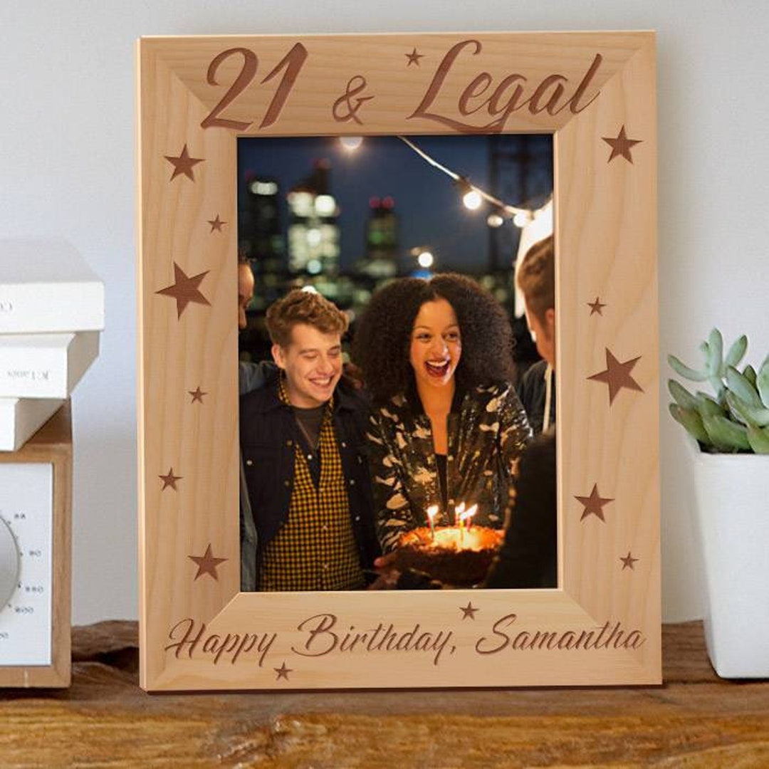 21 and Legal Picture Frame, 21st Birthday Picture Frame, Personalized ...