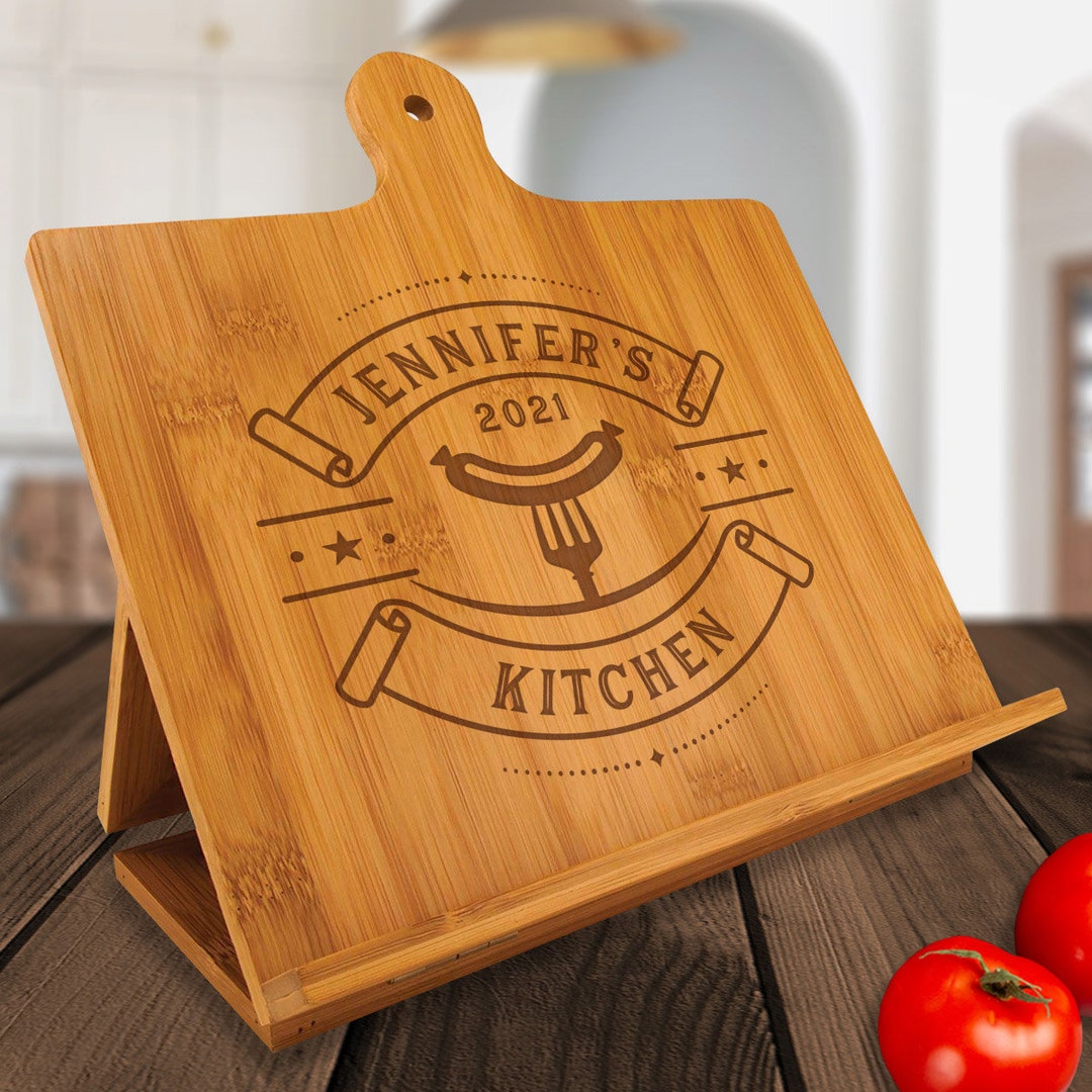 Personalized Kitchen Book Holder, Custom Kitchen Tools Gift for Chefs ...