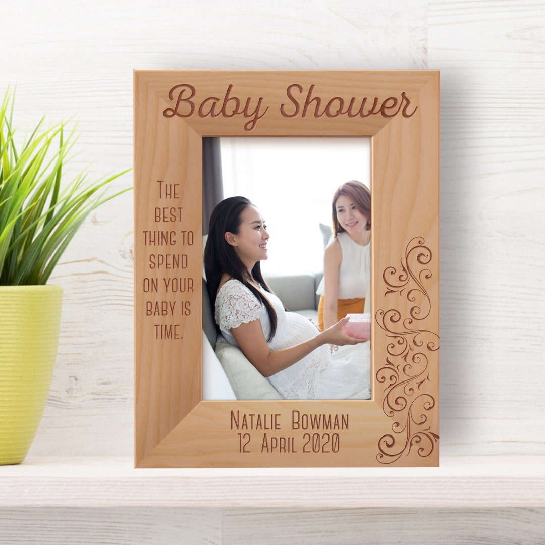 Custom Baby Shower Picture Frame, Personalized Photo Frame, Engraved ...