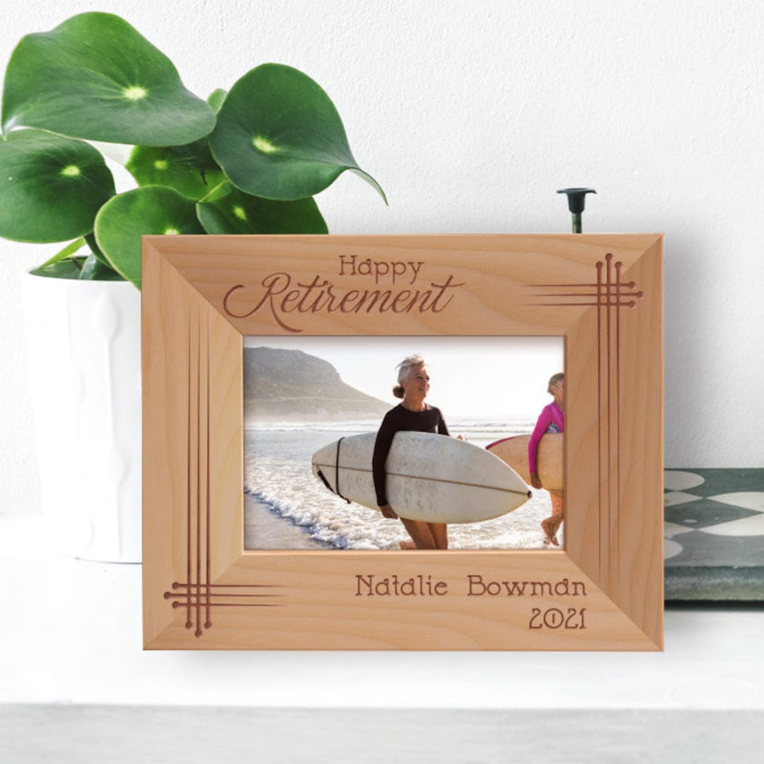 Happy Retirement Personalized Wooden Frame - Etsy