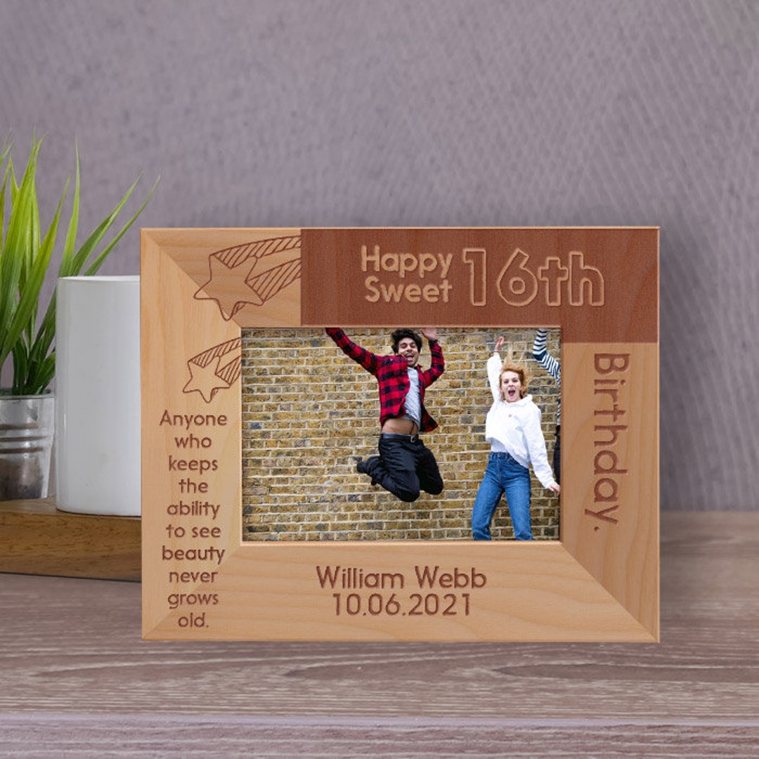 Custom Sweet 16th Birthday Photo Frame, Personalized Photo Frame ...