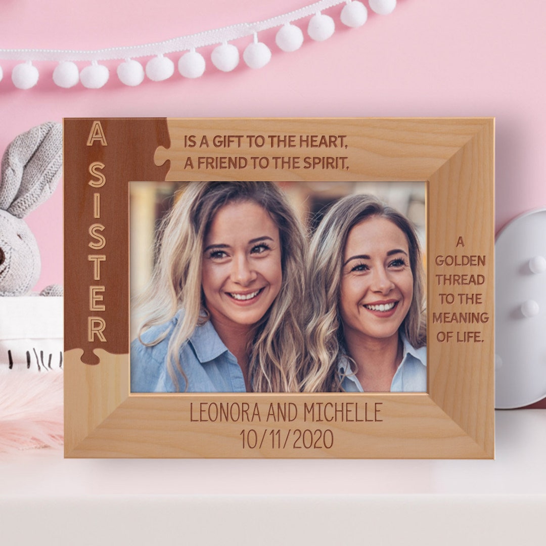 Personalized Sister Photo Frame, Custom Picture Frame, Engraved Picture ...