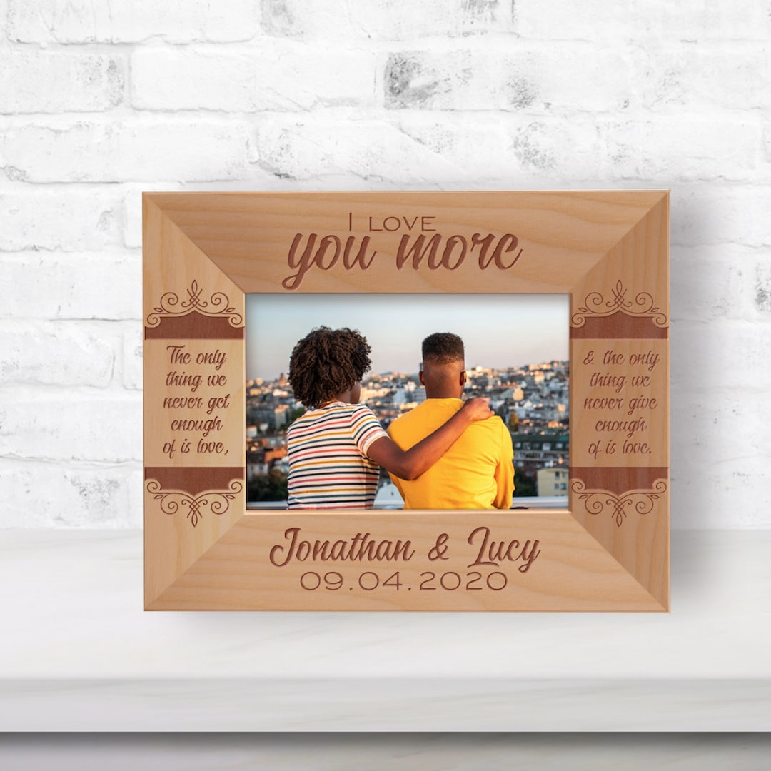 Personalized Couple Photo Frame, Custom Lovers Photo Frame, I Love You ...