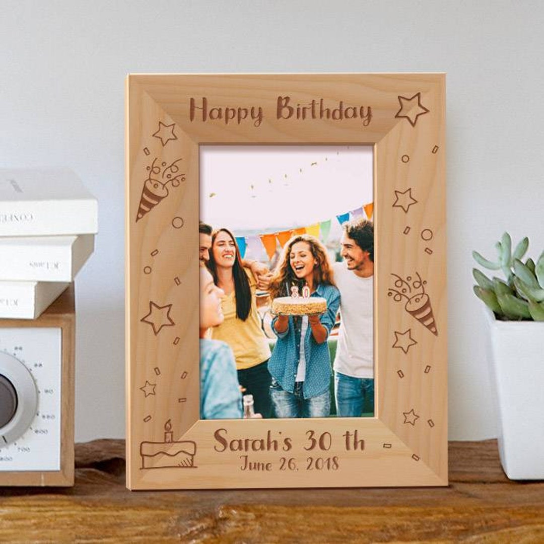 30th Birthday Personalized Picture Frame, Name Engraved Frame ...