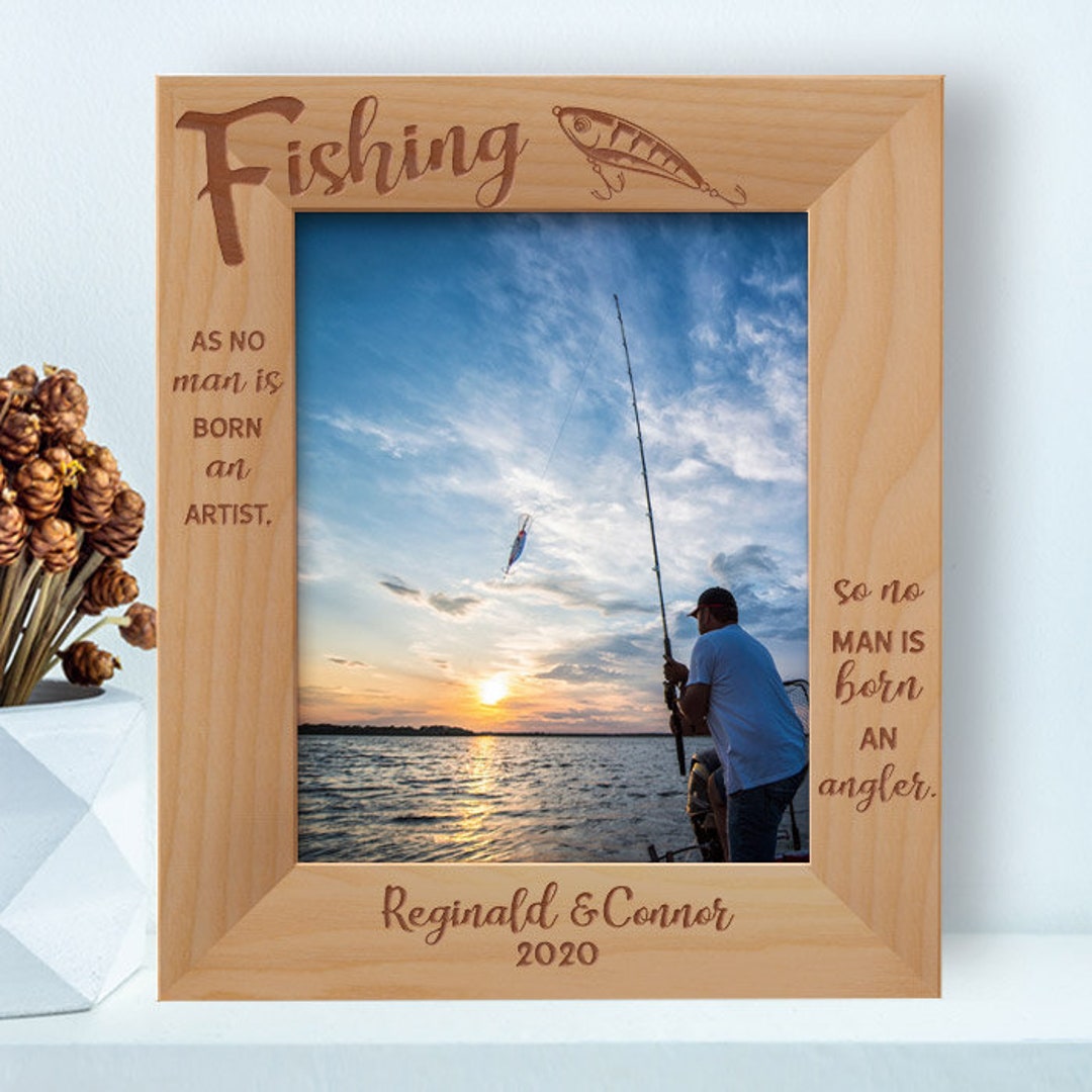 Custom Fishing Picture Frame, Personalized Photo Frame, Engraved Photo ...