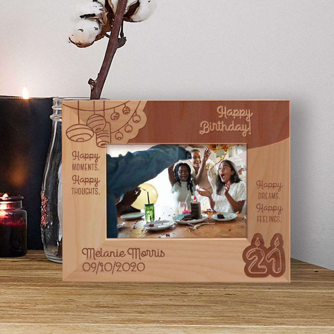 Personalized Happy 21st Birthday Photo Frame, Custom Picture Frame ...