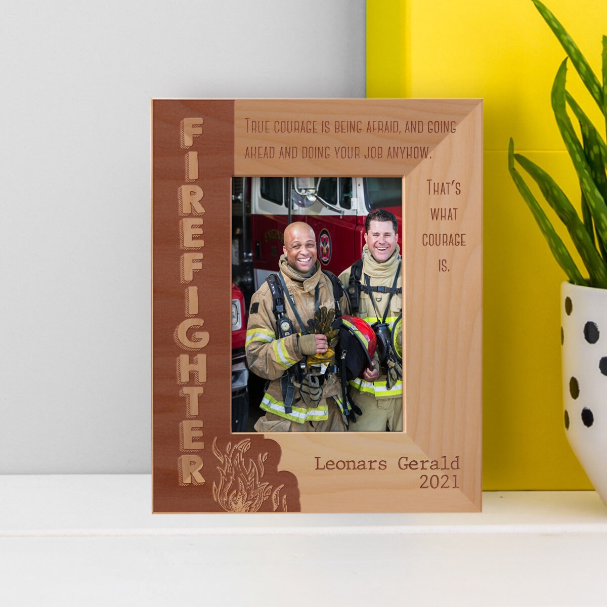 Custom Firefighter Photo Frame Personalized Picture Frame | Etsy