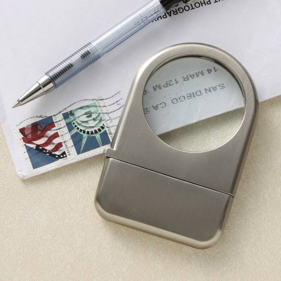 Personalized Magnifying Glass and Letter Opener, Customized Silver Page ...