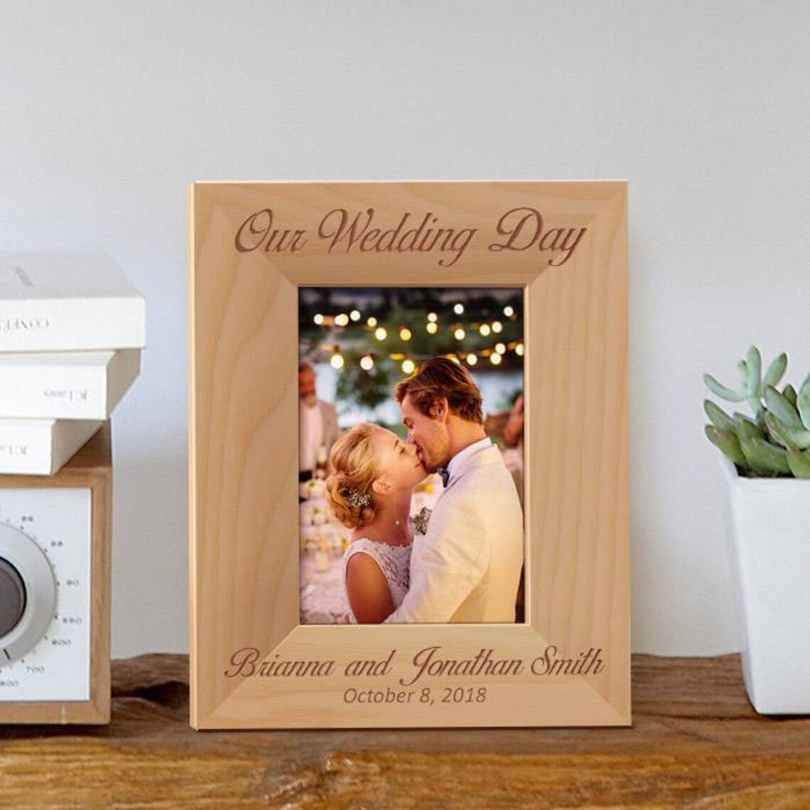 Our Wedding Day Picture Frame, Personalized Photo Frame, Wedding ...