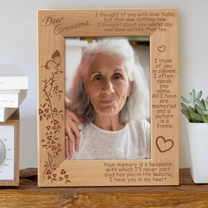 Grandma Picture Frame, Memorial Photo Frame, Grandma Rememberance ...