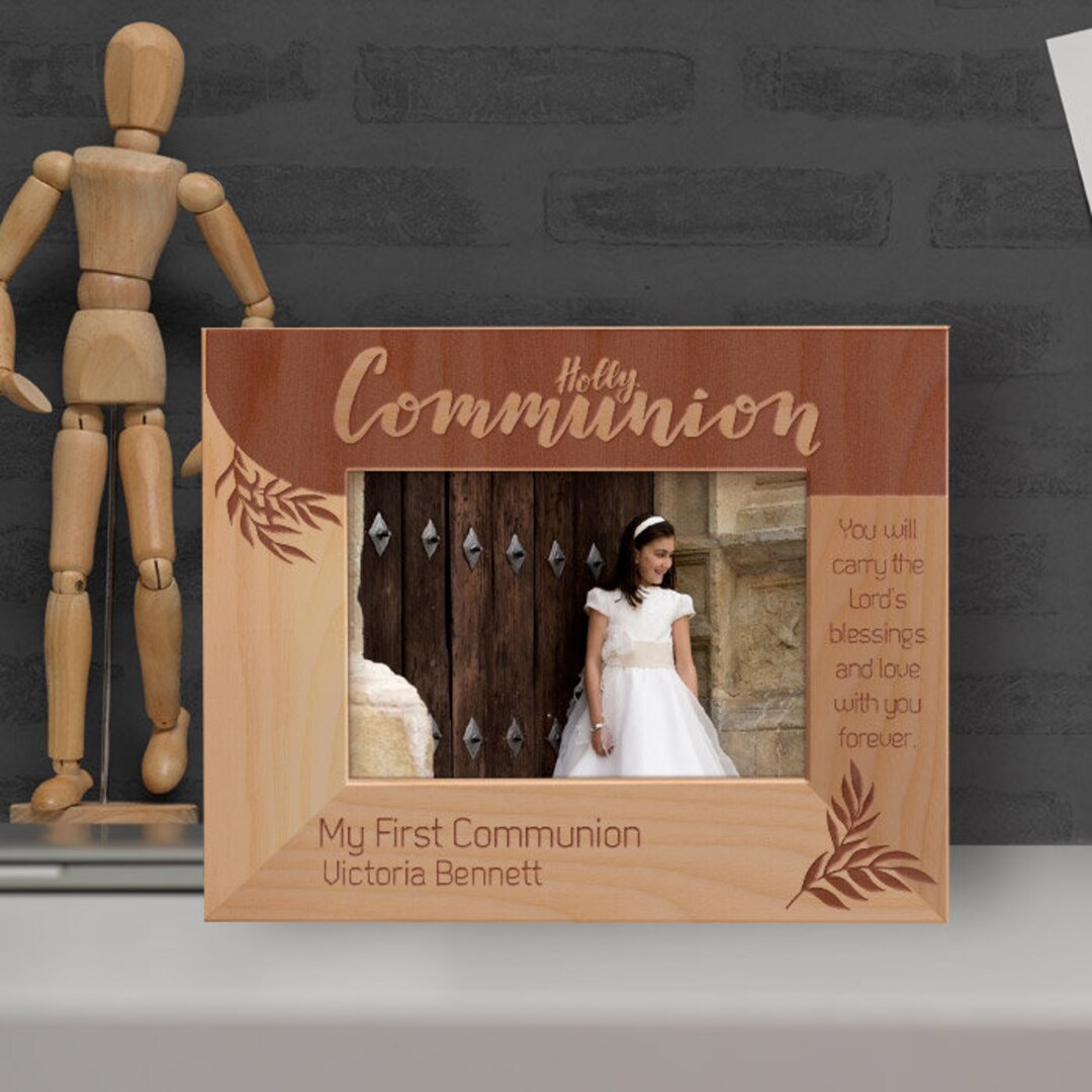 Custom First Communion Picture Frame, Personalized Frame, Wooden Photo ...