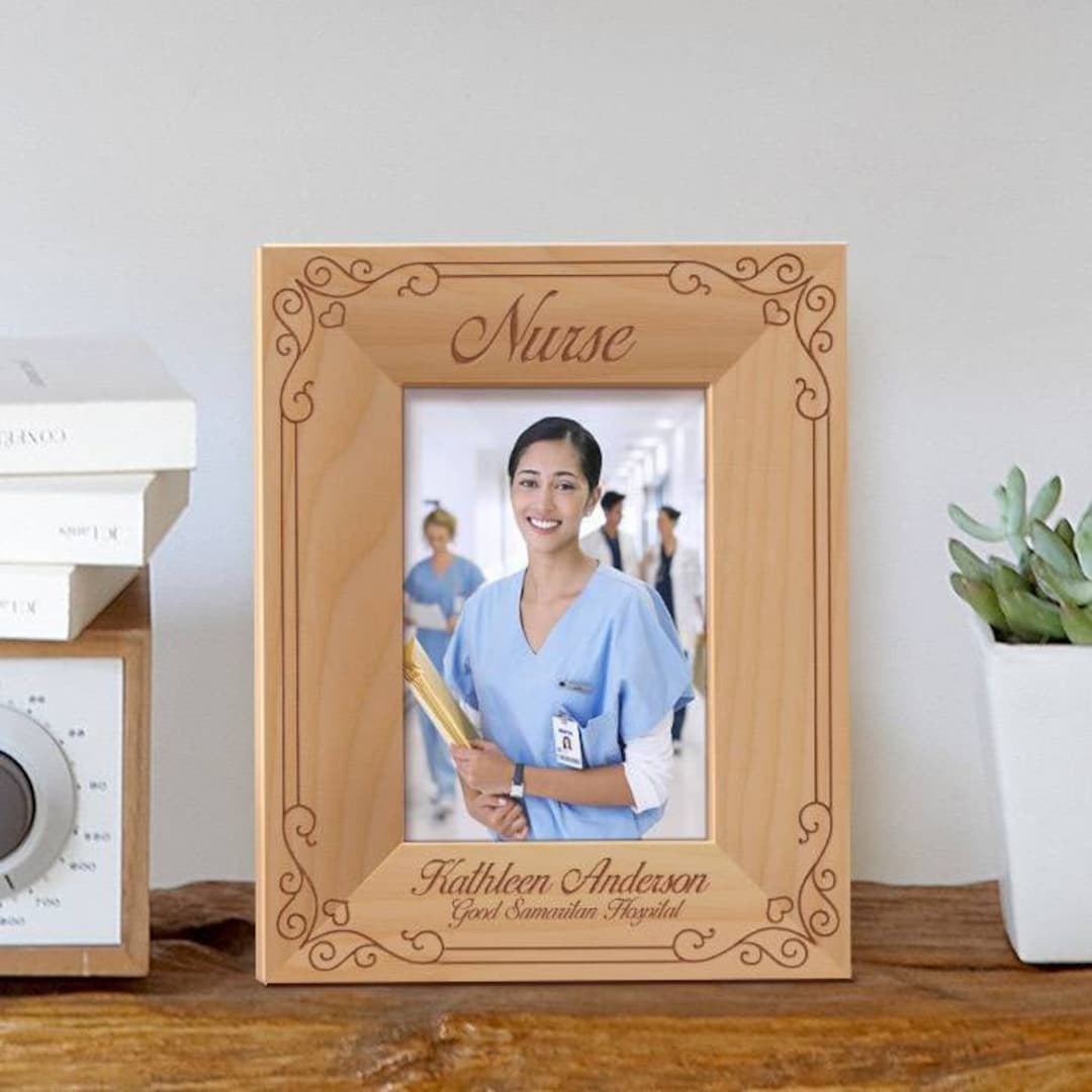 Custom Nurse Picture Frame, Personalized Picture Frame, Wooden Picture ...
