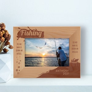 Custom Fishing Picture Frame, Personalized Photo Frame, Engraved Photo ...