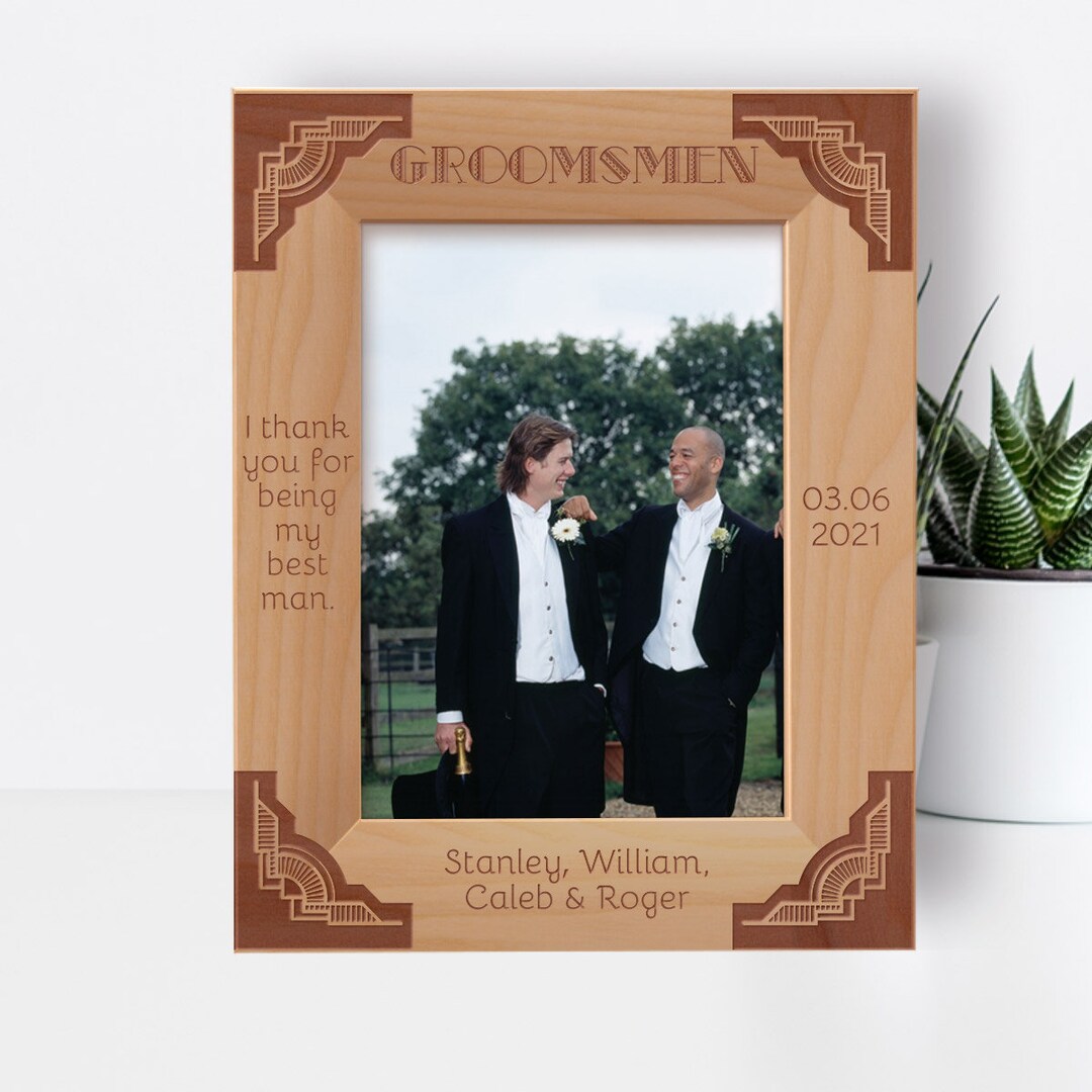 Custom Groomsmen Photo Frame, Personalized Bff Photo Frame, Engraved ...