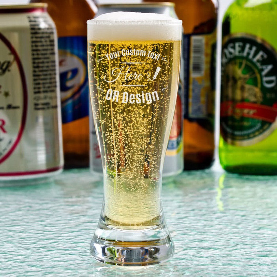Personalized Mini Beer Glass, Custom Unique Crystal Libbey Pilsner Beer ...