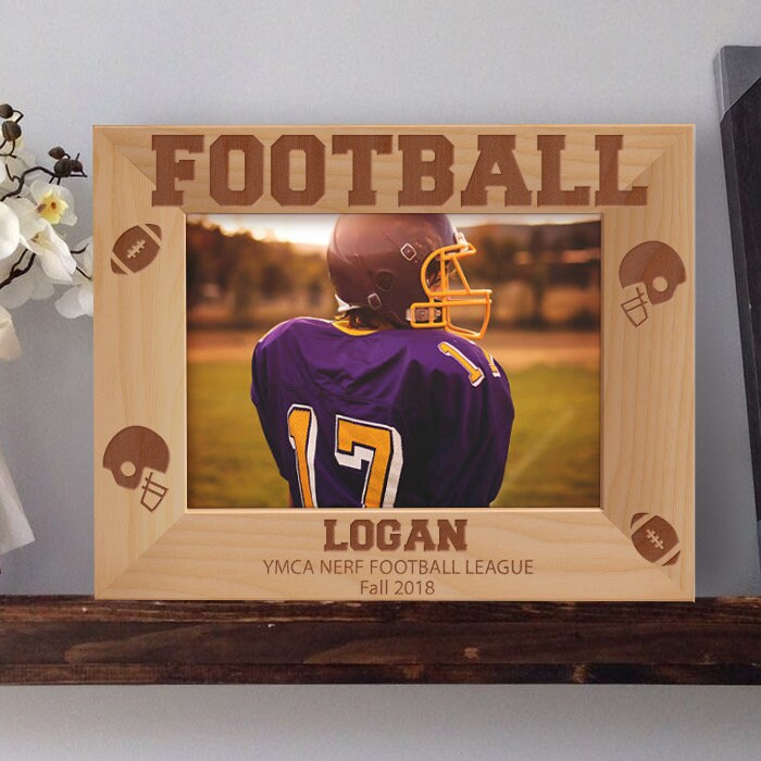 Football Picture Frame, Personalized Picture Frames, Wooden Picture ...