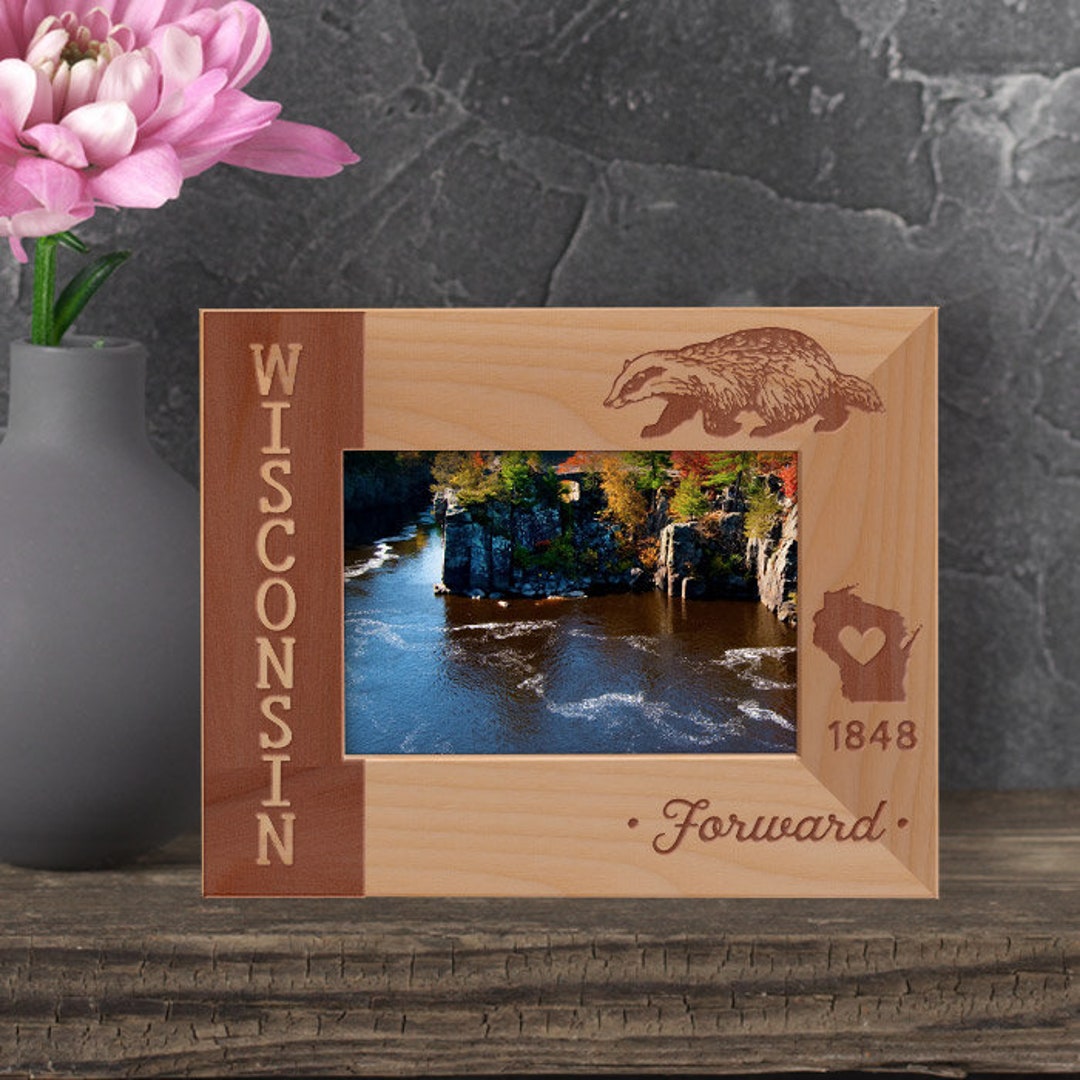 Personalized Frame Wisconsin State, Custom Photo Frame, Birthday Gift ...