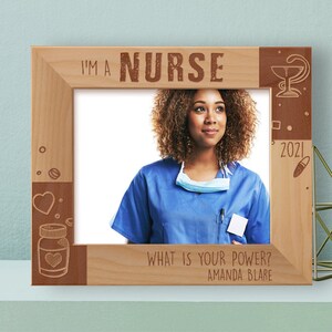Personalized Nurse Photo Frame, Custom Photo Frame, Wooden Picture ...