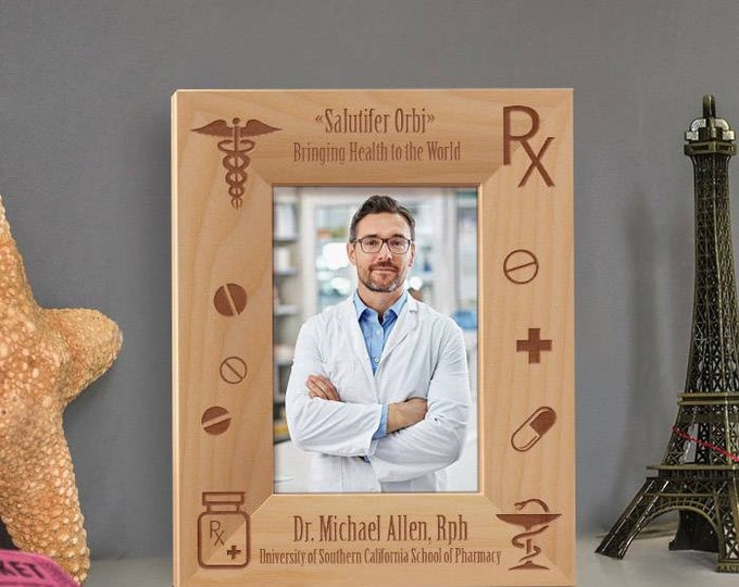 Doctor Picture Frame, Wooden Picture Frames, Doctor Gifts Personalized ...