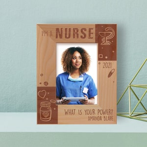 Personalized Nurse Photo Frame, Custom Photo Frame, Wooden Picture ...