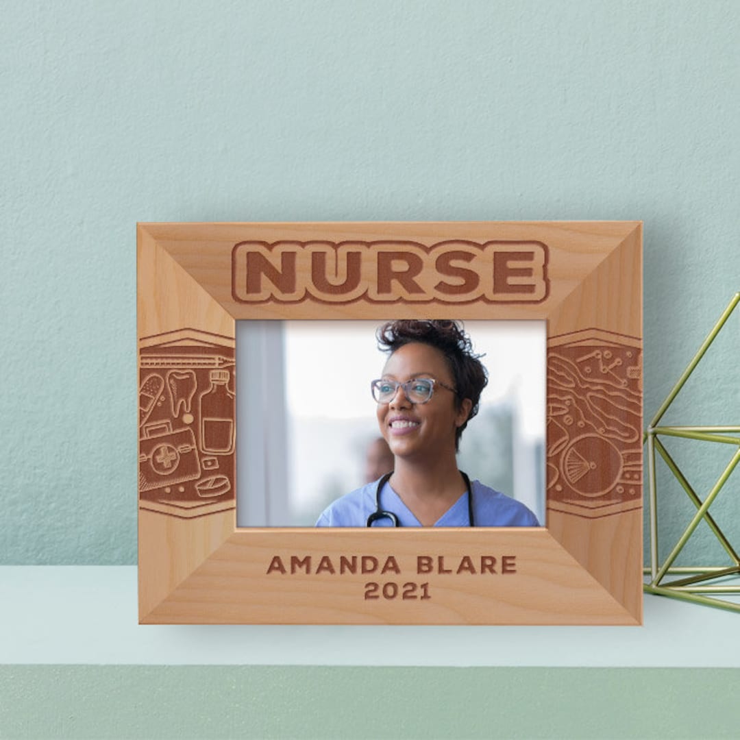 Personalized Nurse Picture Frame, Custom Picture Frame, Wooden Picture ...