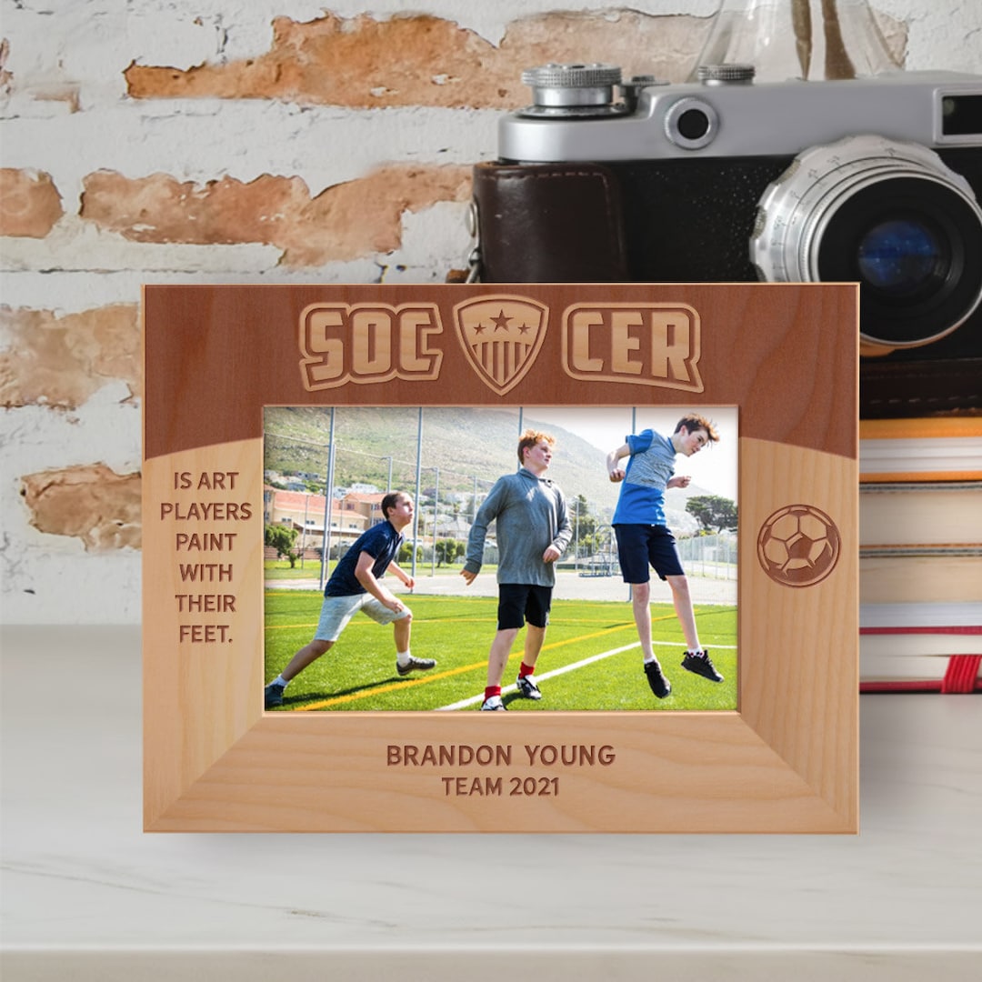 Personalized Soccer Photo Frame, Custom Photo Frame, Wooden Picture ...